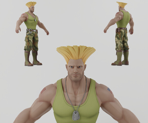 ArtStation - Guile Street Fighter Lowpoly RIgged | Resources
