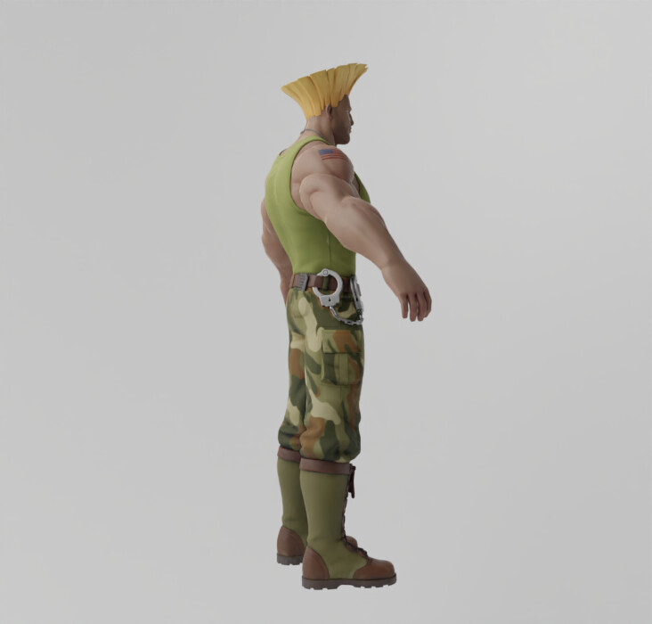 ArtStation - Guile Street Fighter Lowpoly RIgged | Resources