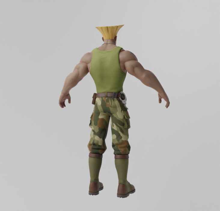 ArtStation - Guile Street Fighter Lowpoly RIgged | Resources