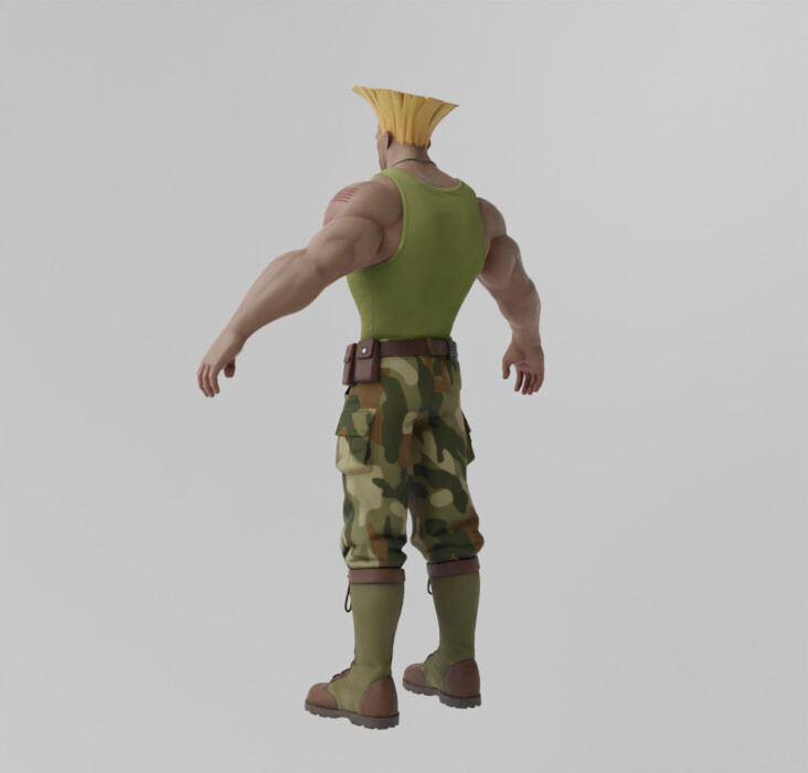 ArtStation - Guile Street Fighter Lowpoly RIgged | Resources