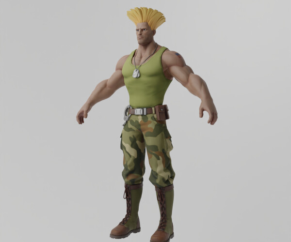 ArtStation - Guile Street Fighter Lowpoly RIgged | Resources