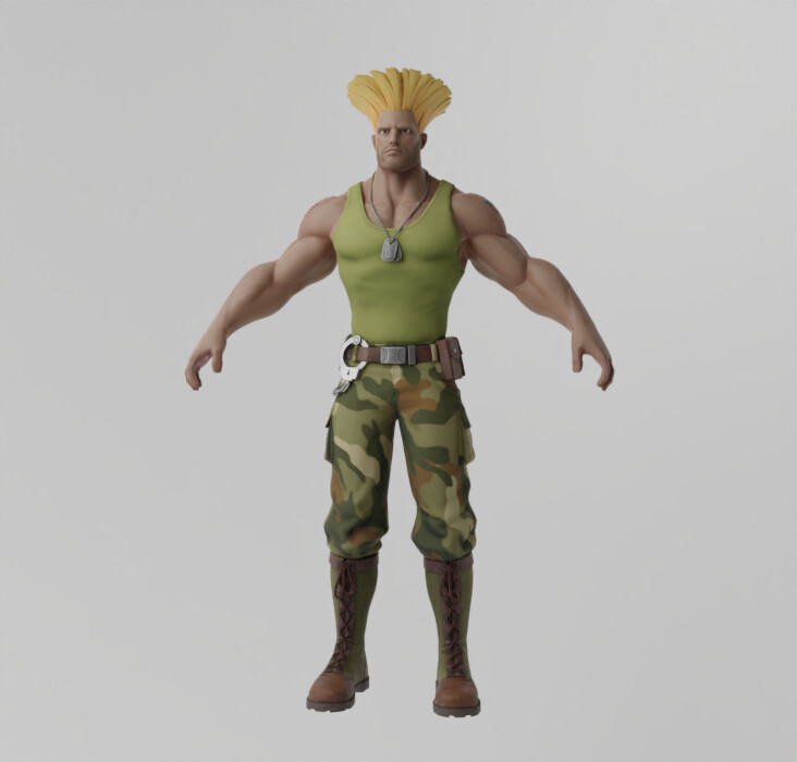 ArtStation - Guile Street Fighter Lowpoly RIgged | Resources