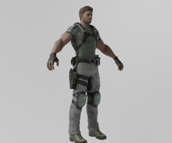 ArtStation - Chris Redfield Lowpoly Rigged | Resources