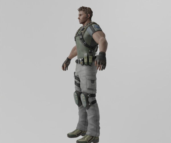 ArtStation - Chris Redfield Lowpoly Rigged | Resources