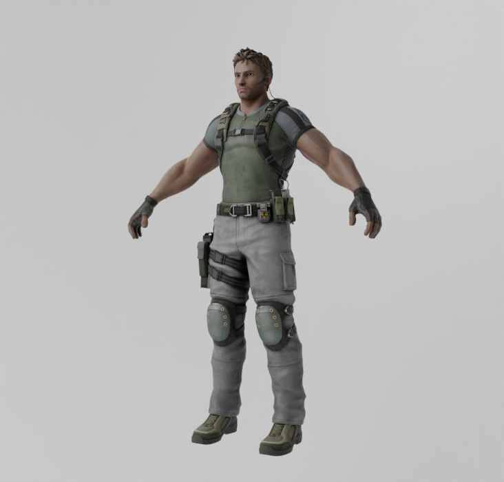 ArtStation - Chris Redfield Lowpoly Rigged | Resources