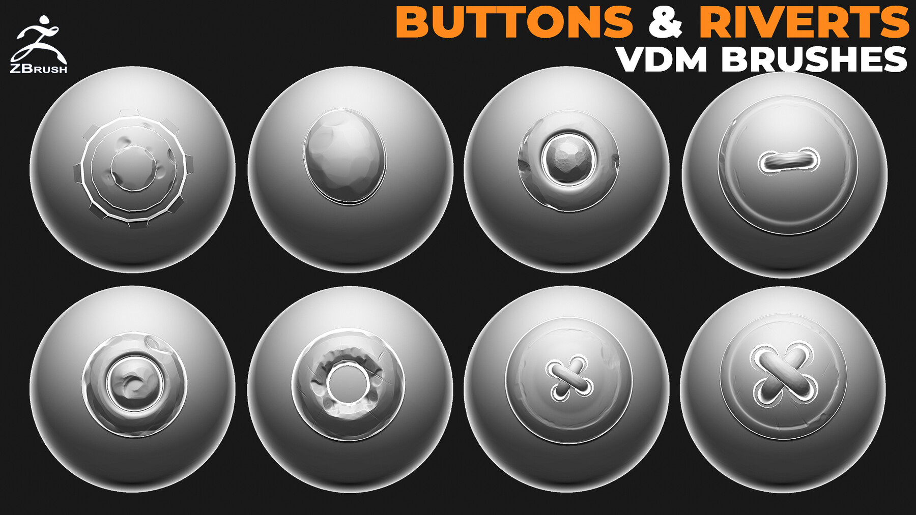 ArtStation - Buttons and Riverts VDM Brushes for ZBrush | Brushes