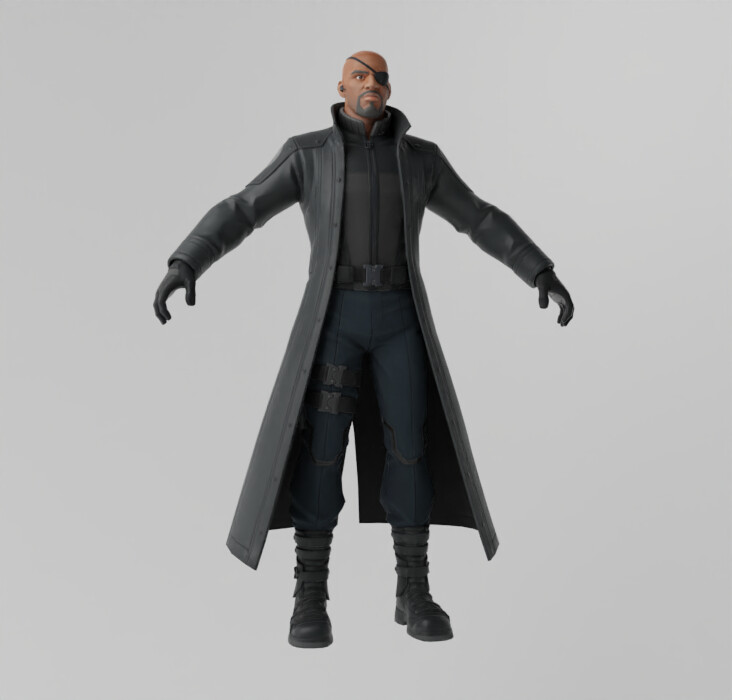 ArtStation - Nick Fury Lowpoly Rigged | Resources