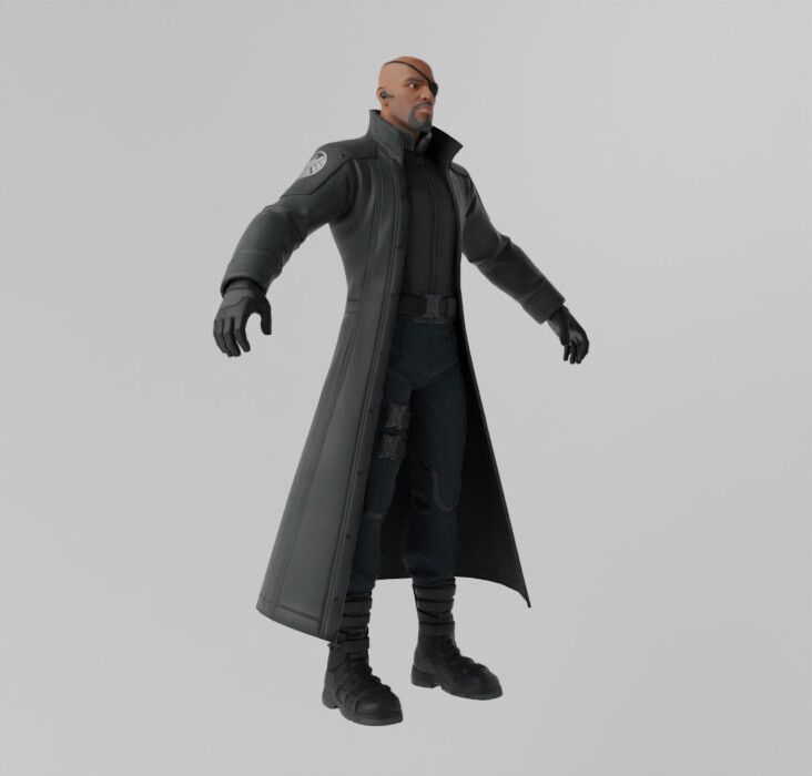 ArtStation - Nick Fury Lowpoly Rigged | Resources