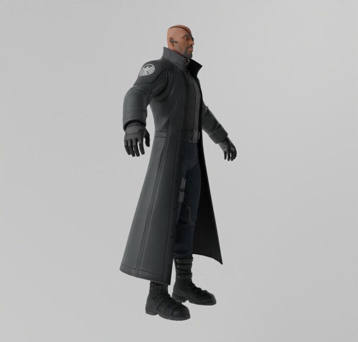 ArtStation - Nick Fury Lowpoly Rigged | Resources