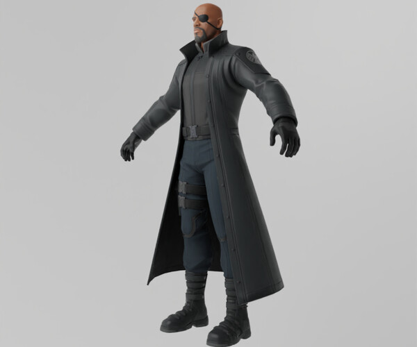 ArtStation - Nick Fury Lowpoly Rigged | Resources