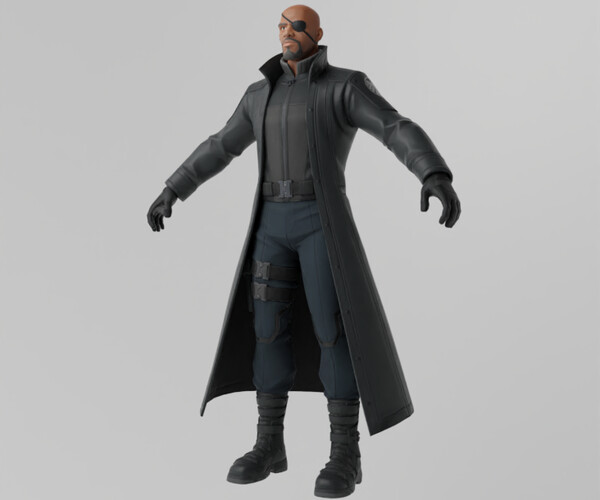 ArtStation - Nick Fury Lowpoly Rigged | Resources