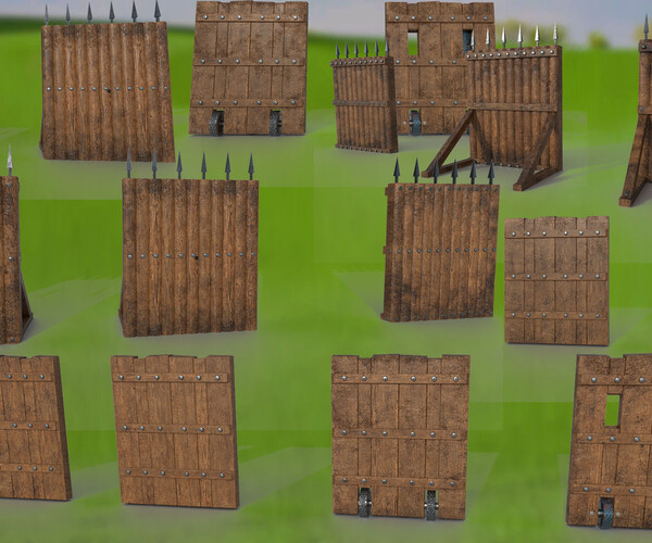 ArtStation - Fence wooden fencing for defense PBR low-poly game ready ...