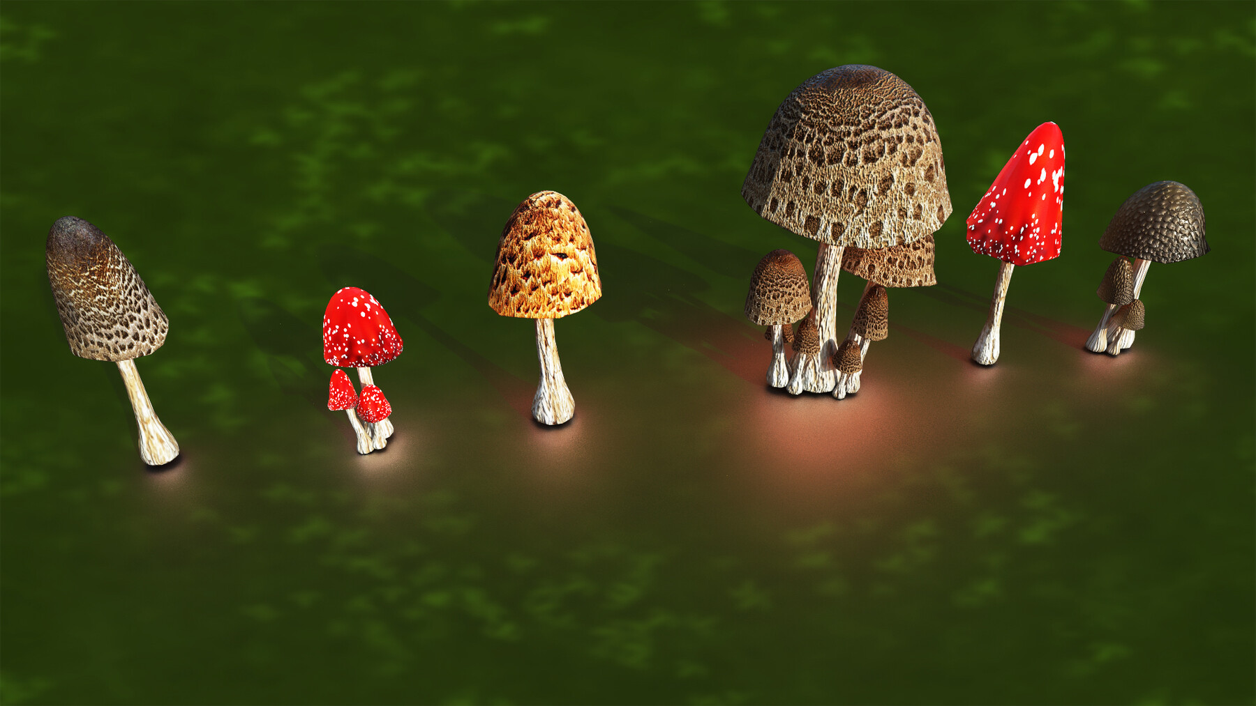ArtStation - Mushroom plus Emissive Textures PBR Low-poly 3D model ...