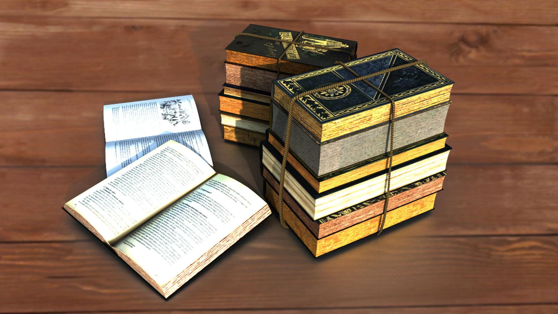 ArtStation - Old historical books PBR low-poly 3D model | Resources