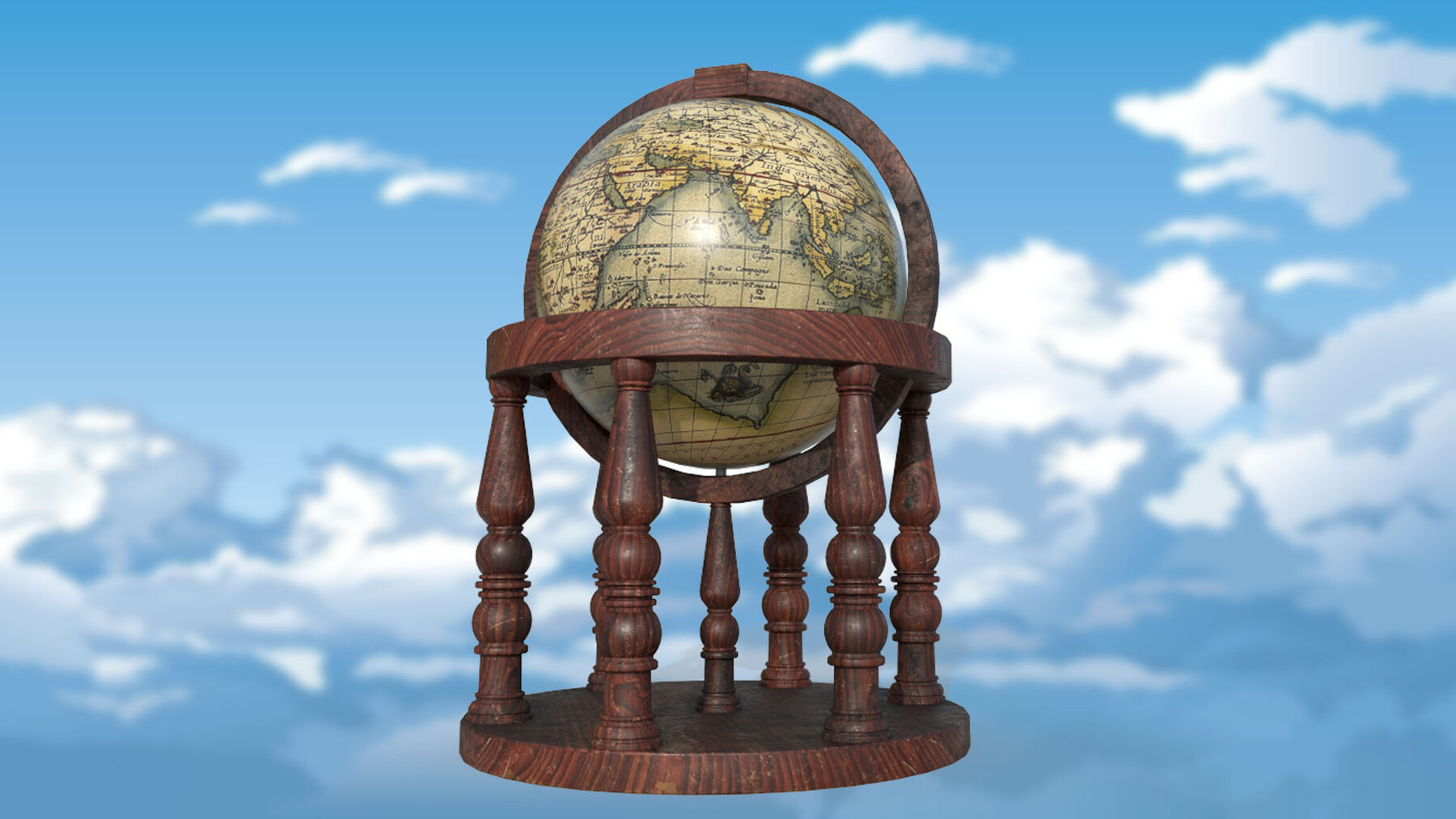 ArtStation - Globe world map PBR low-poly 3D model | Resources