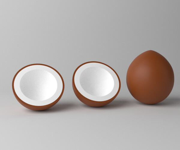 ArtStation - Cartoon Coconut Fruit and Slice 3D model | Resources