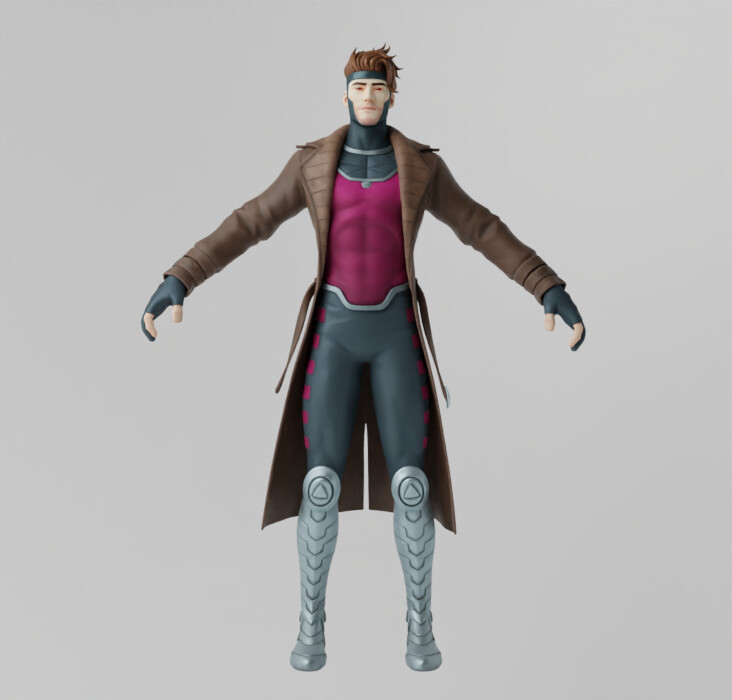 ArtStation - Gambit X-Men Lowpoly Rigged | Resources