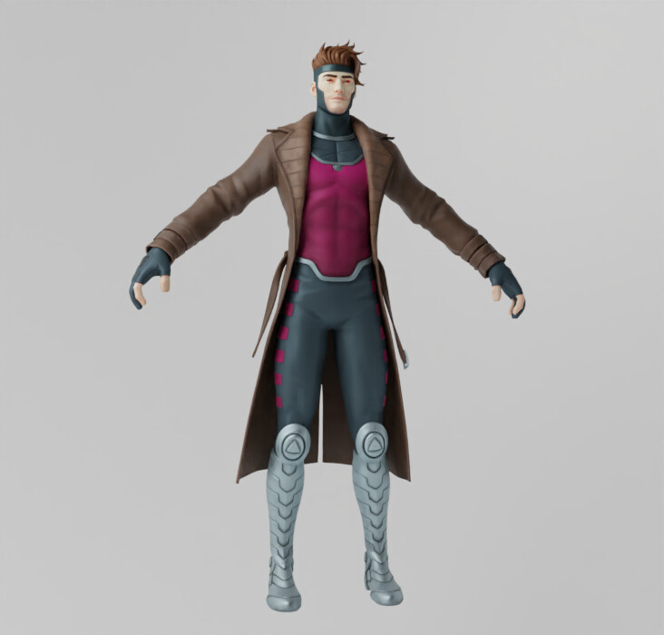 ArtStation - Gambit X-Men Lowpoly Rigged | Resources