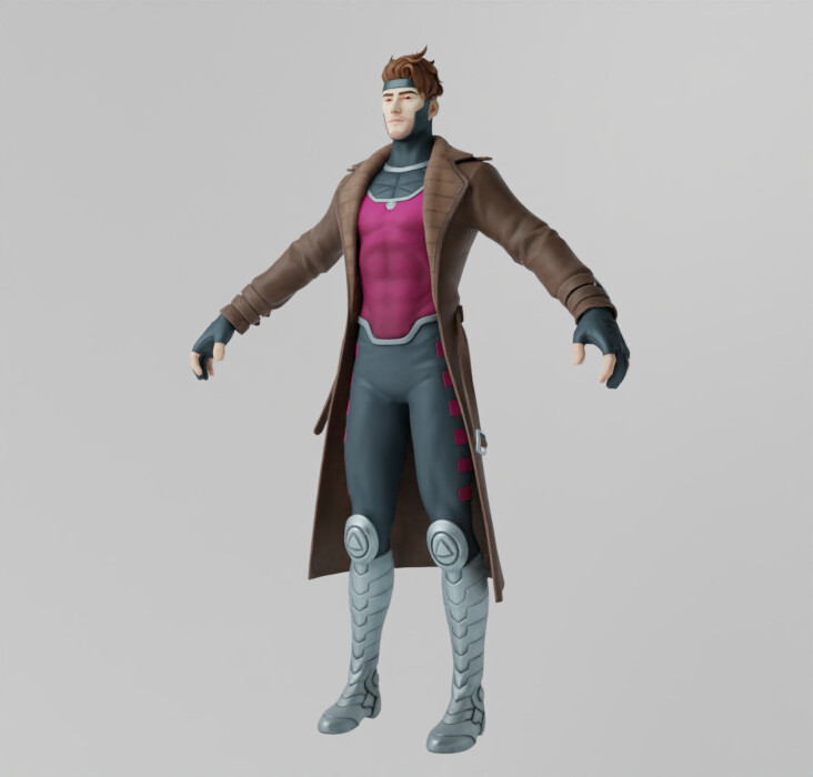 ArtStation - Gambit X-Men Lowpoly Rigged | Resources