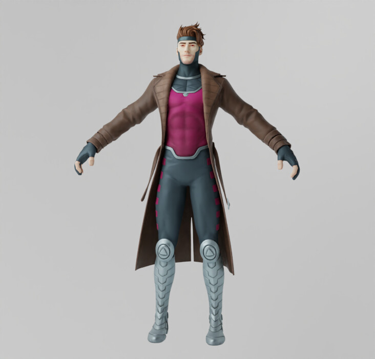 ArtStation - Gambit X-Men Lowpoly Rigged | Resources