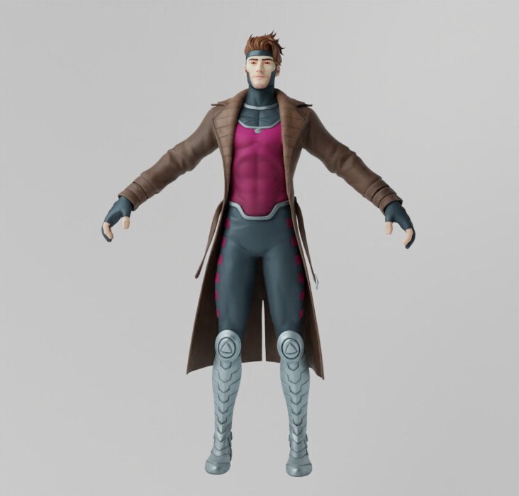 ArtStation - Gambit X-Men Lowpoly Rigged | Resources