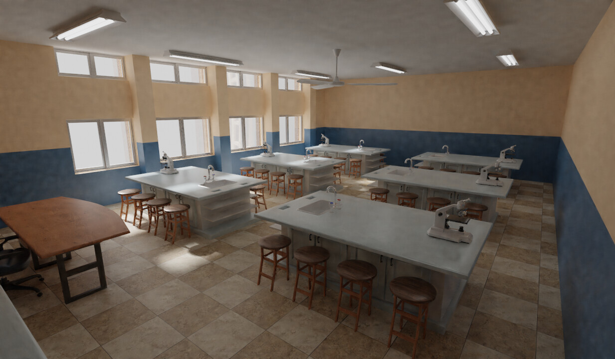 ArtStation - school building with interior rooms and Furnitures | Resources