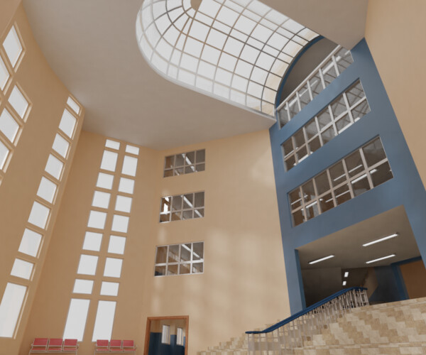 ArtStation - school building with interior rooms and Furnitures | Resources