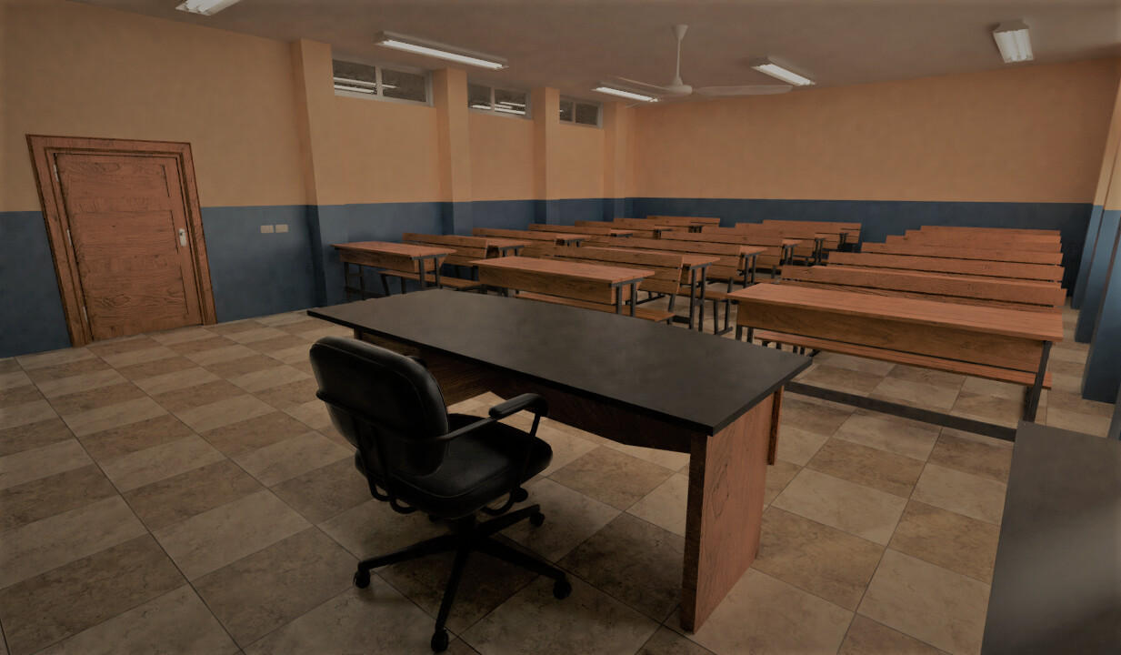ArtStation - school building with interior rooms and Furnitures | Resources