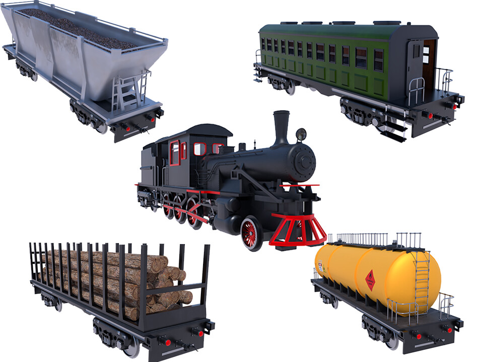 ArtStation - steam train engine | Game Assets