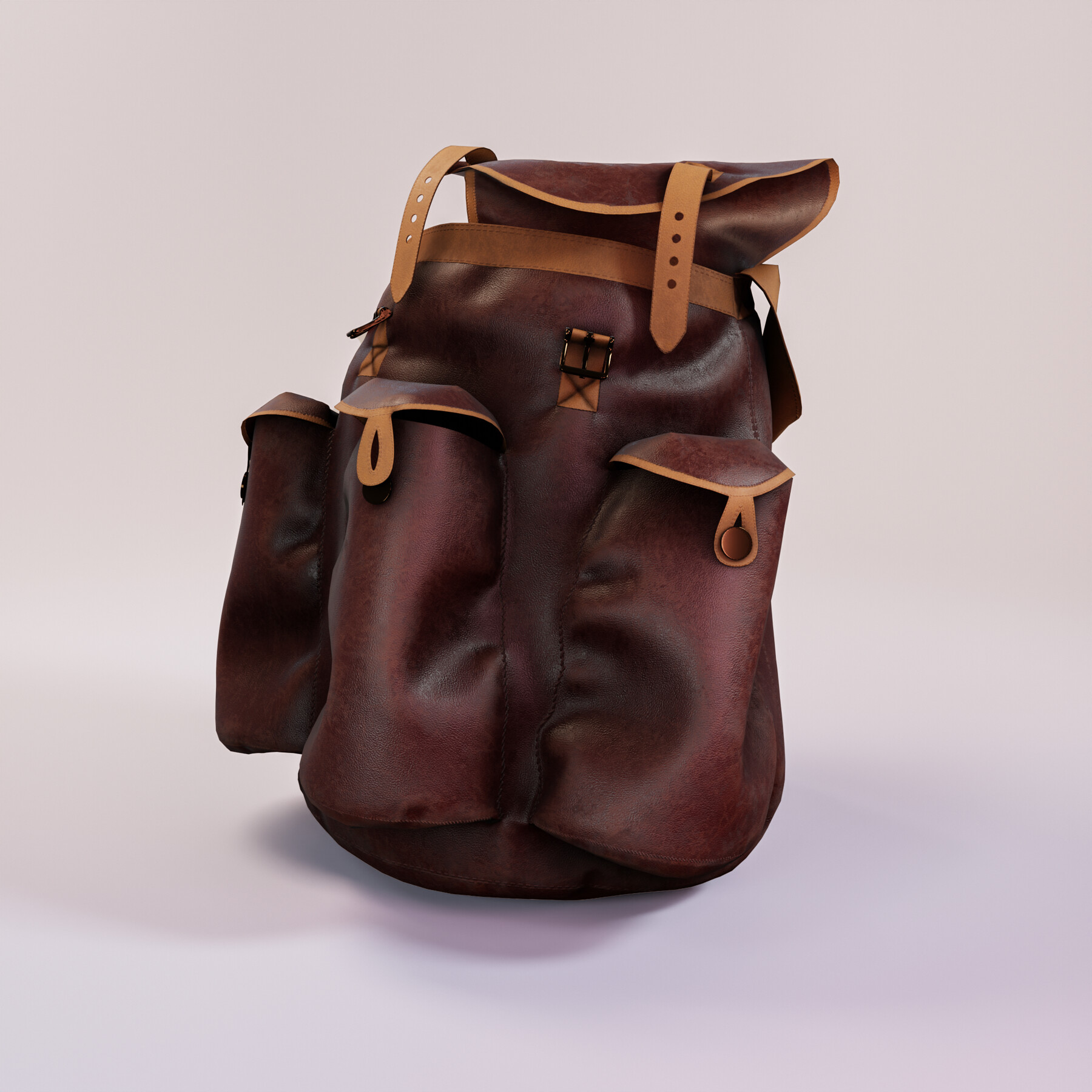 ArtStation - Leather Backpack | Game Assets