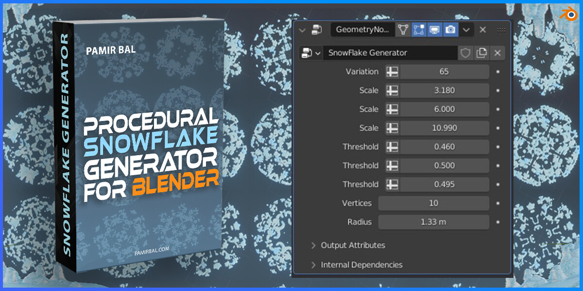 ArtStation - Procedural Snowflake Generator For Blender | Game Assets