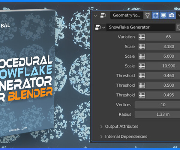 ArtStation - Procedural Snowflake Generator For Blender | Game Assets