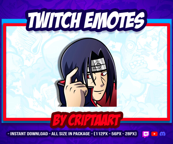 ArtStation - Itachi Uchiha Twitch Emote, 200 iq, Naruto Shippuden emoji ...