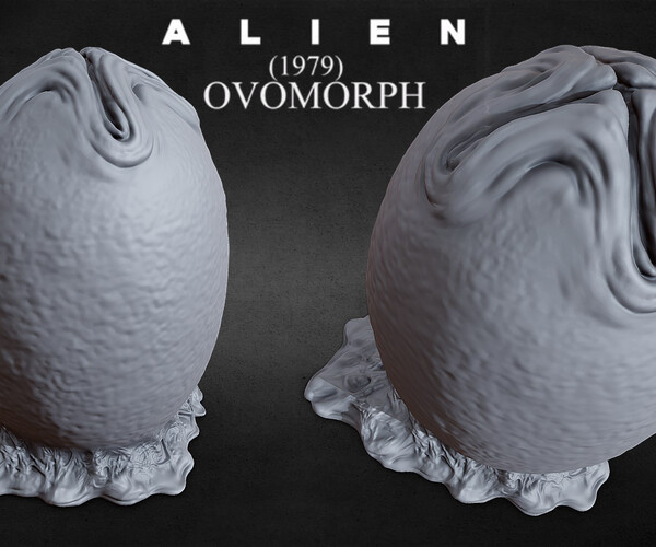 ArtStation - 3D PRINTABLE ALIEN EGG OVOMORPH 1979 WITH BASE | Resources