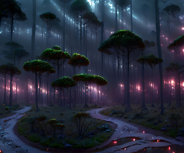 ArtStation - Atmospheric dark grim forest (Pack of 100 illustrations ...