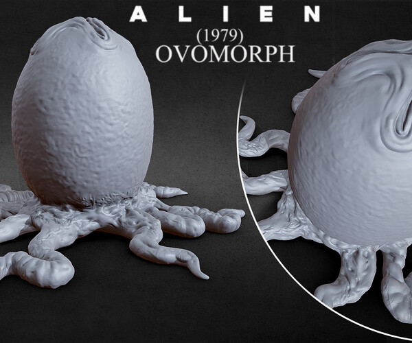 ArtStation - 3D PRINTABLE ALIEN EGG OVOMORPH 1979 WITH ROOTS | Resources