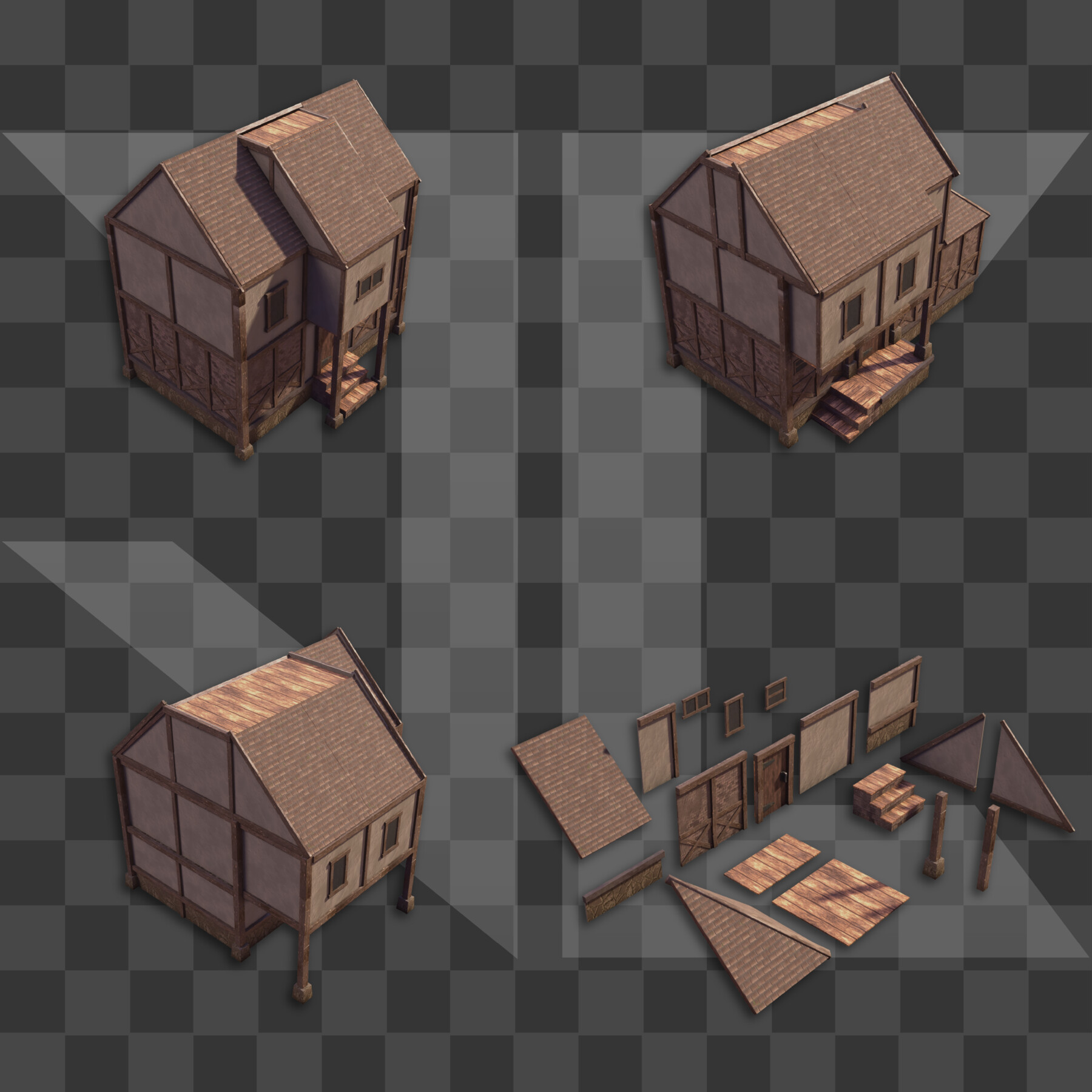 ArtStation - Asset Pack Vol.2 - Modular Medieval House | Game Assets