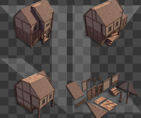 ArtStation - Asset Pack Vol.2 - Modular Medieval House | Game Assets