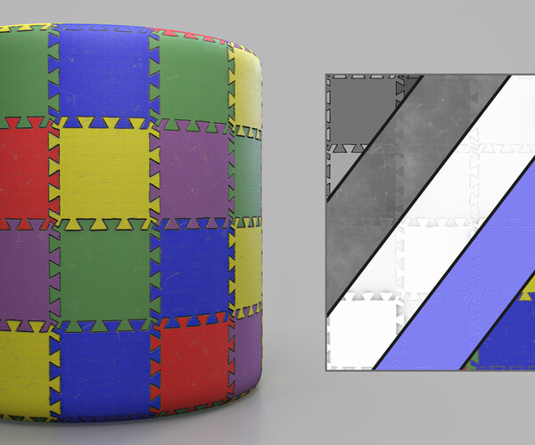 ArtStation - PBR - RUBBER KIDS MATS FLOOR - 4K MATERIAL + SBS GRAPH ...