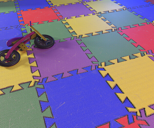 ArtStation - PBR - RUBBER KIDS MATS FLOOR - 4K MATERIAL + SBS GRAPH ...