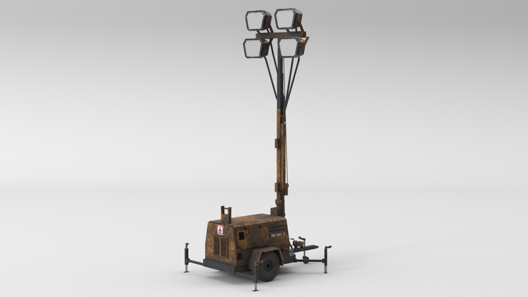 ArtStation - 8K Old Rusty Mobile Portable Diesel Light Tower Generator ...