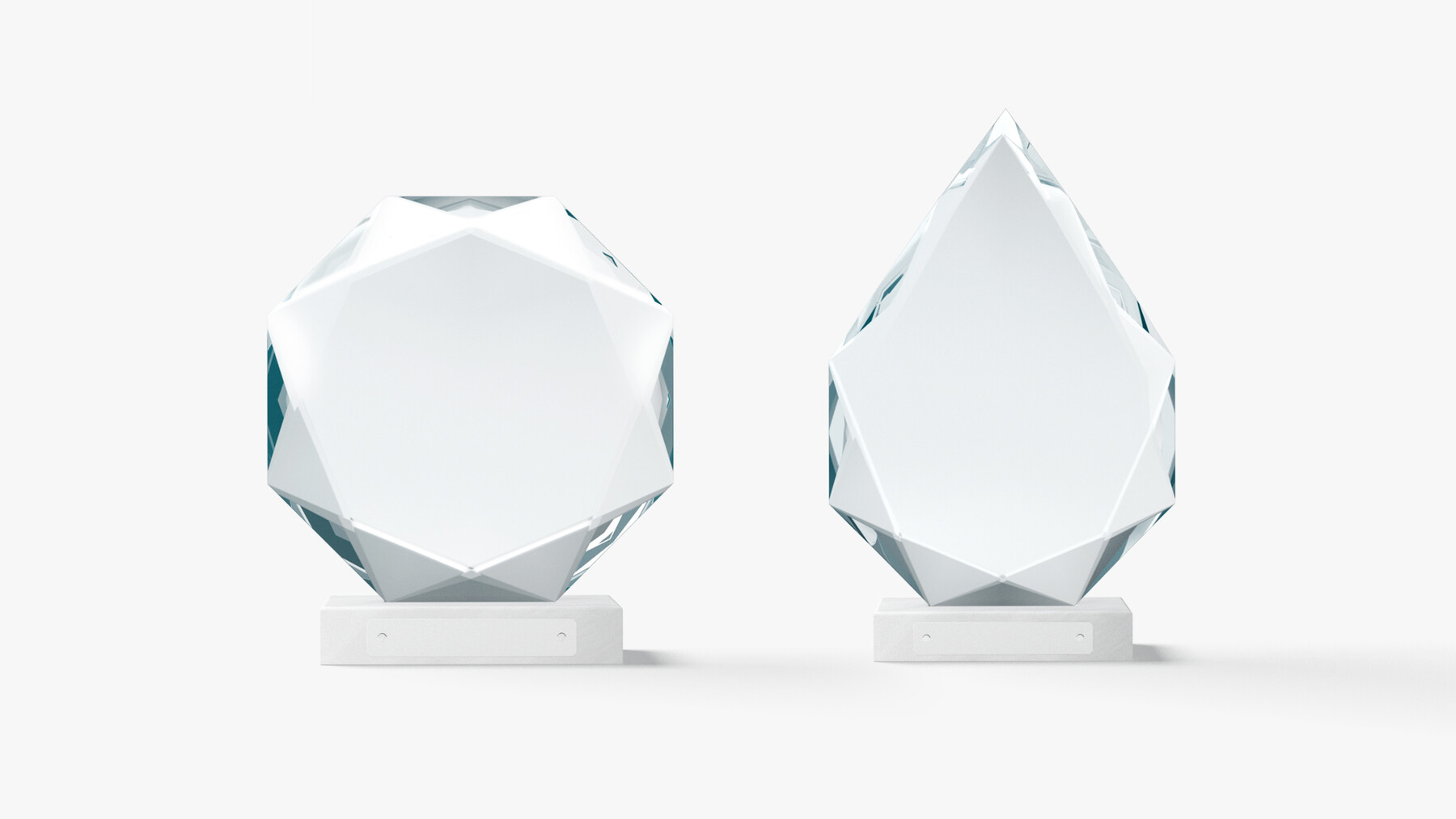 ArtStation - Glass Award Trophy Shapes - crystal plaque trophies set ...