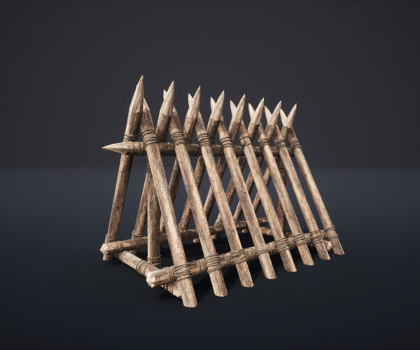 ArtStation - PALISADE WALL BARRIER BARRICADE DAM WOODEN MEDIEVAL ...