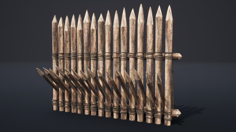 ArtStation - PALISADE BARRIER BARRICADE WALL DAM WOODEN MEDIEVAL ...