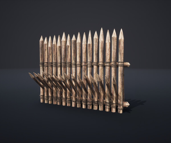 ArtStation - PALISADE BARRIER BARRICADE WALL DAM WOODEN MEDIEVAL ...