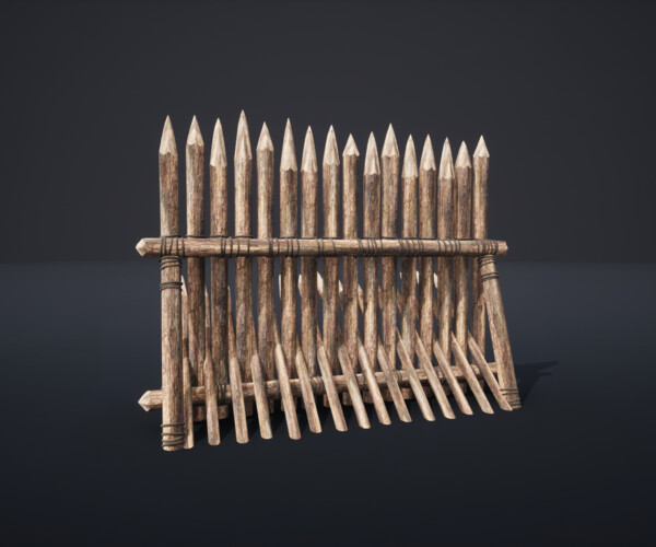 ArtStation - PALISADE BARRIER BARRICADE WALL DAM WOODEN MEDIEVAL ...