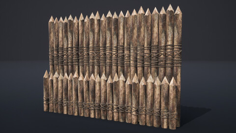 ArtStation - PALISADE BARRIER BARRICADE WALL DAM WOODEN MEDIEVAL FORT ...