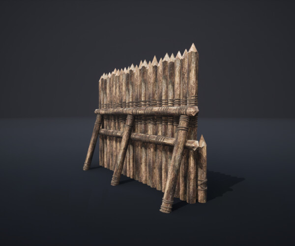 ArtStation - PALISADE BARRIER BARRICADE WALL DAM WOODEN MEDIEVAL FORT ...