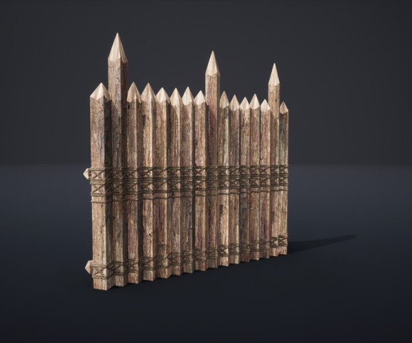 ArtStation - PALISADE BARRICADE BARRIER WALL DAM WOODEN MEDIEVAL ...
