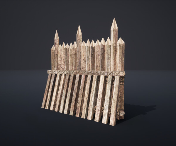 ArtStation - PALISADE BARRICADE BARRIER WALL DAM WOODEN MEDIEVAL ...